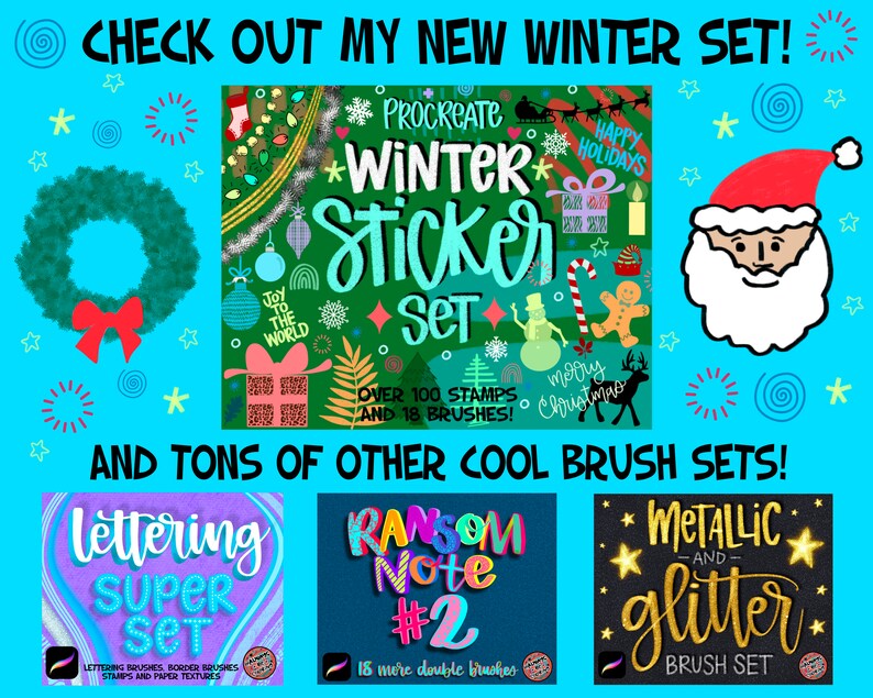 7 Procreate Brushes & 10 Lettering Practice Worksheets | Etsy