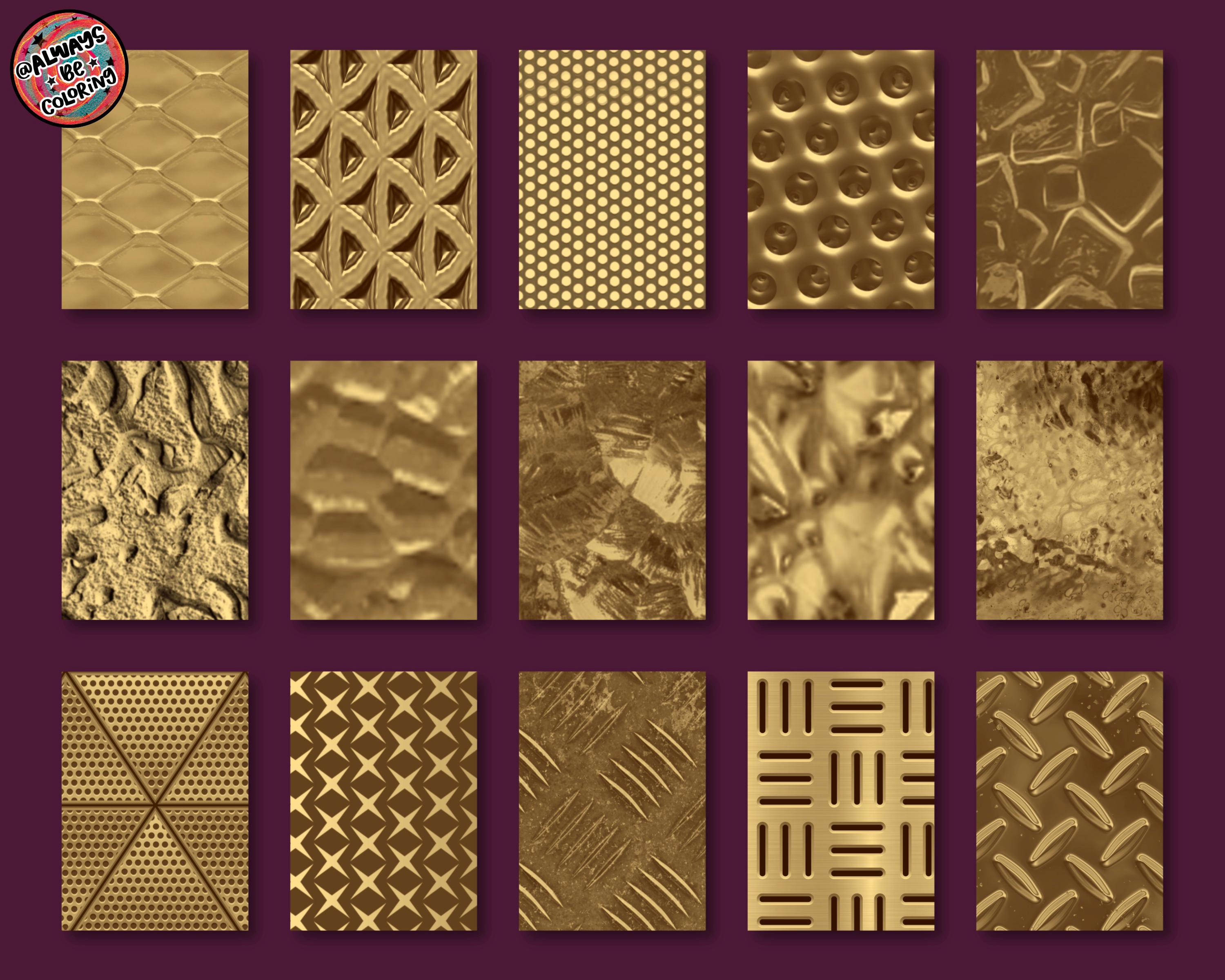 101 Realistic Procreate Metal Texture Brushes, for Digital ...