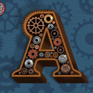 230 Procreate Steampunk Brushes and Stamps, Realistic Mechanical Gears ...