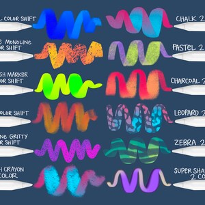 36 Rainbow Color-changing Procreate Brushes for Lettering, Illustration. With Free Procreate ...