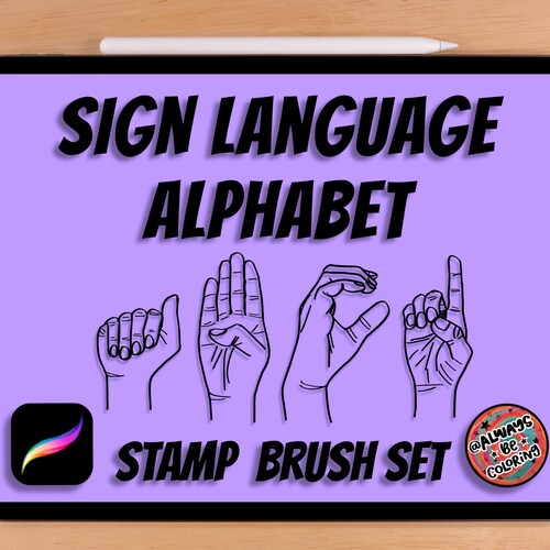 INSTANT DOWNLOAD Sign Language Alphabet Procreate Stamp Set - Etsy