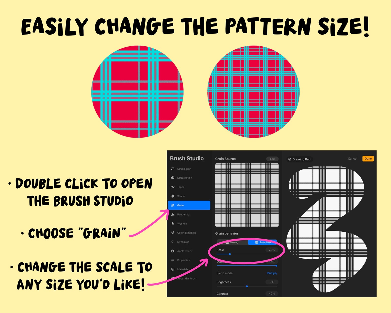 25 Plaid Pattern Procreate Brushes! Fabrics Brushes, Texture Brushes ...