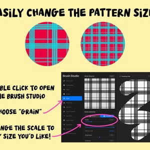 25 Plaid Pattern Procreate Brushes! Fabrics Brushes, Texture Brushes ...