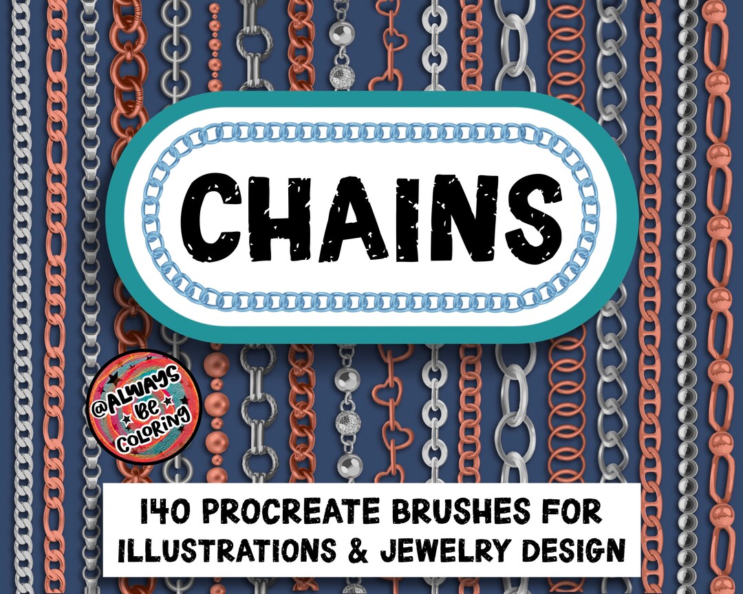 140 Procreate Chain Brushes for Digital Illustration & Jewelry Design ...