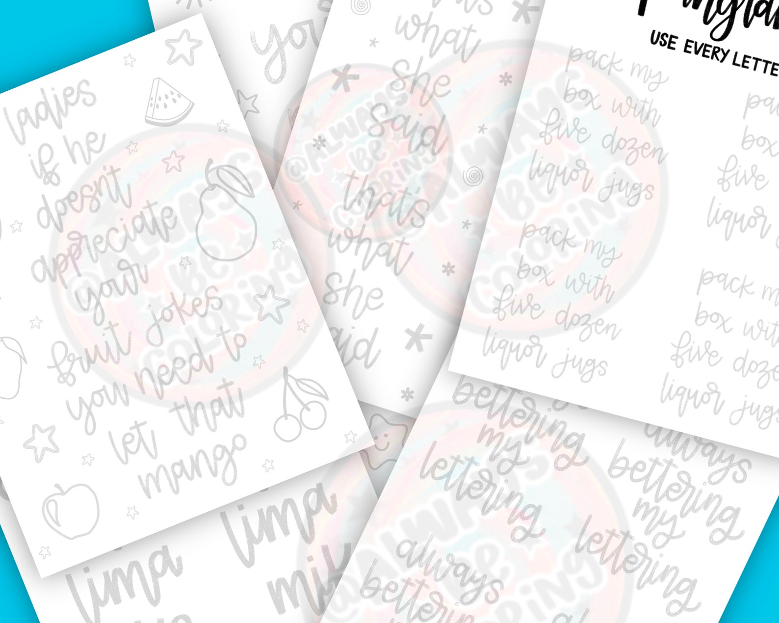 10 Procreate Brushes 10 Lettering Practice Worksheets Learn - Etsy