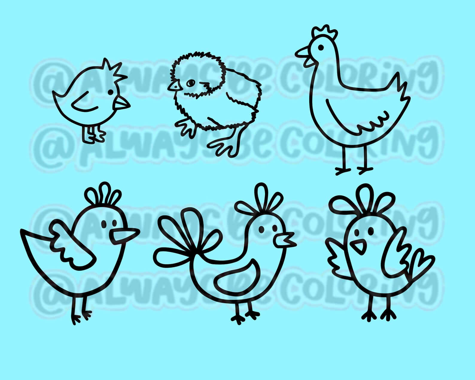 Cute Chicken SVG Set, SVG File Bundle for Cricut or Silhouette, Farm ...