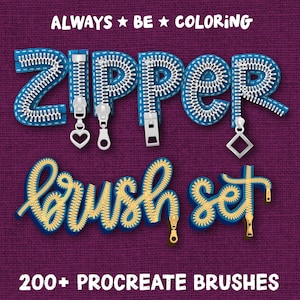 210 Procreate Zipper Brushes & Stamps, Dynamic Zipper Brushes ...