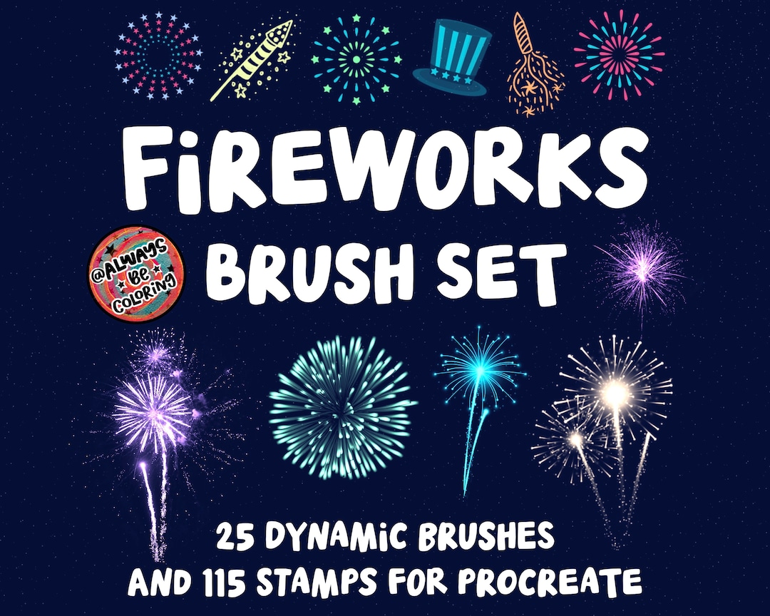 140 Procreate Fireworks Brushes & Stamps! Dynamic Color Changing ...