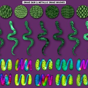 175 Procreate Scales Brushes! Mermaid Dragon Snake Seamless Pattern ...