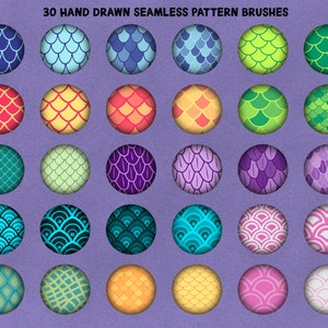 175 Procreate Scales Brushes! Mermaid Dragon Snake Seamless Pattern ...