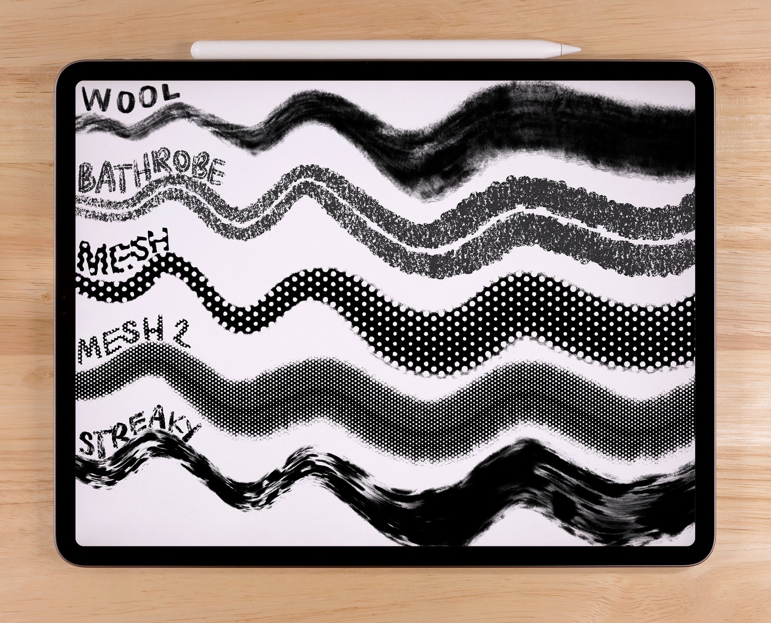 24 Procreate Texture Lettering Brushes With Lettering Practice - Etsy