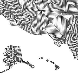 State Lines, USA Wall Art, Printable Digital Download, Line Art, Home ...