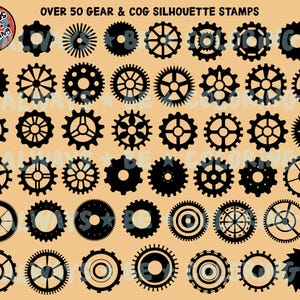 230 Procreate Steampunk Brushes and Stamps, Realistic Mechanical Gears ...