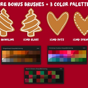 Holiday Cookie Maker Set! Over 100 Procreate Brushes With Cute Holiday ...