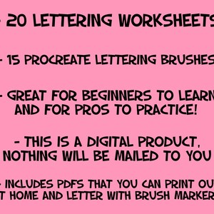 15 Procreate Brushes, 20 Lettering Practice Worksheets, Learn Flourish ...