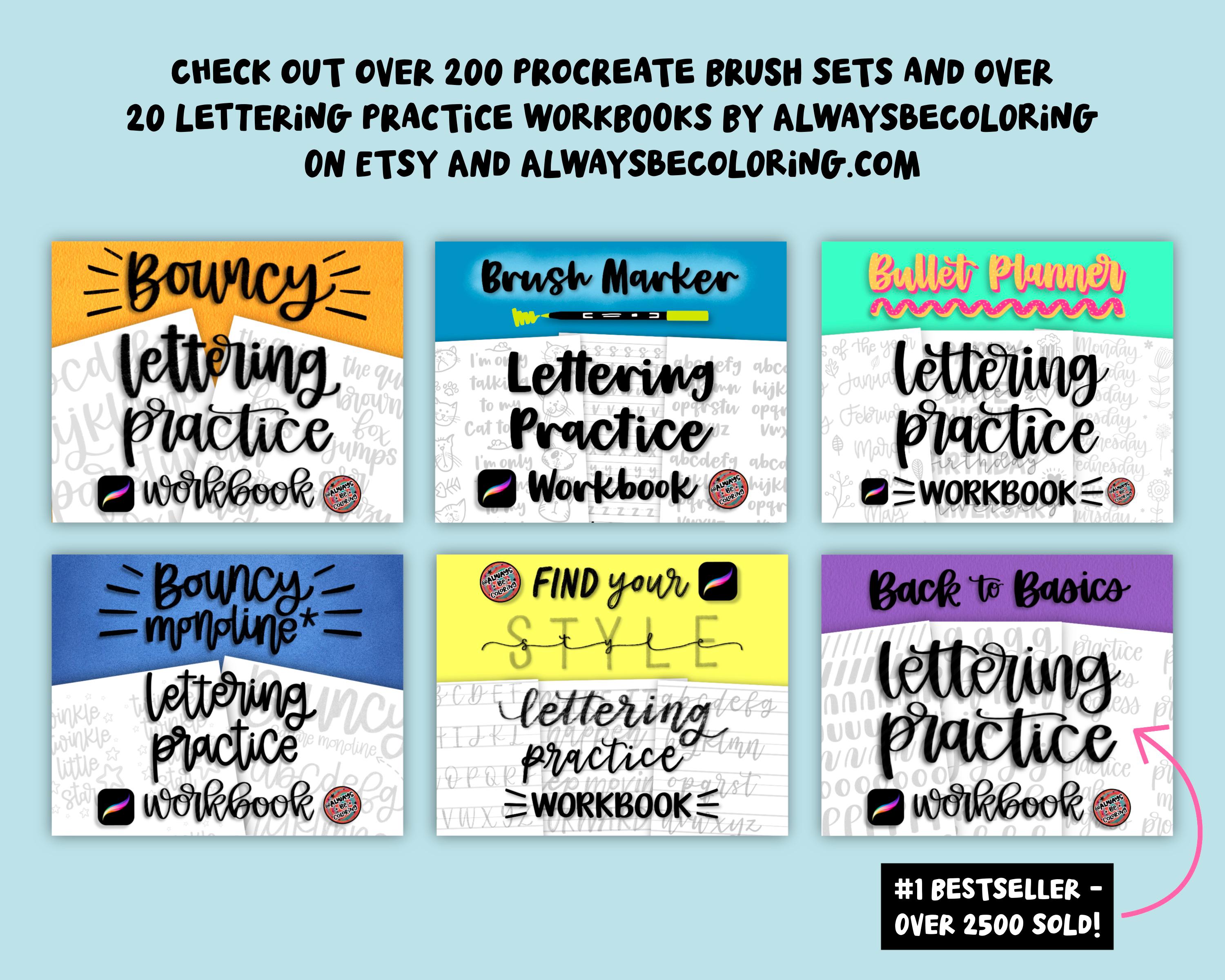 20 Procreate Brushes, 30 Handwriting Practice Worksheets, Learn ...