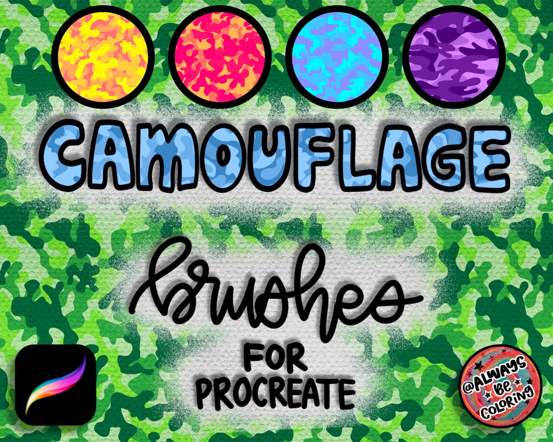 22 Seamless Pattern Camouflage Procreate Brushes With Color - Etsy