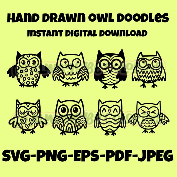 Owl Doodle - Etsy