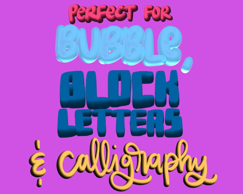 18 3D Procreate Brushes for Lettering, Illustration! Unique Three ...