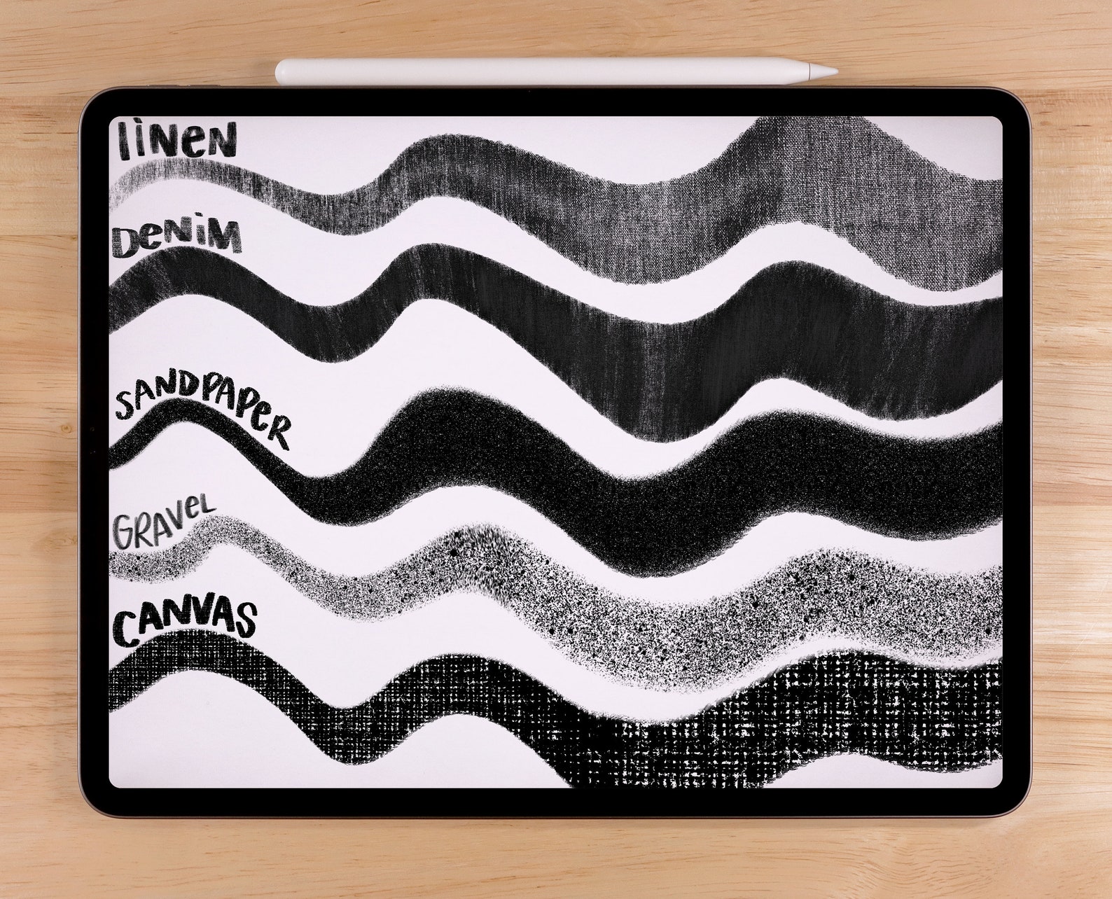 24 Procreate Texture Lettering Brushes With Lettering Practice - Etsy