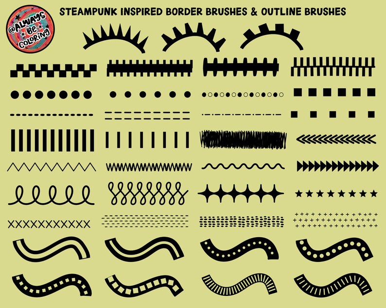 230 Procreate Steampunk Brushes and Stamps, Realistic Mechanical Gears ...
