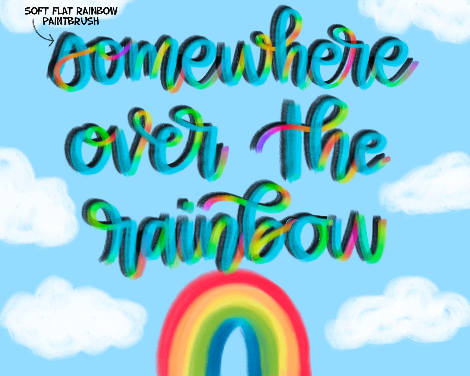 36 Rainbow Color-changing Procreate Brushes for Lettering | Etsy