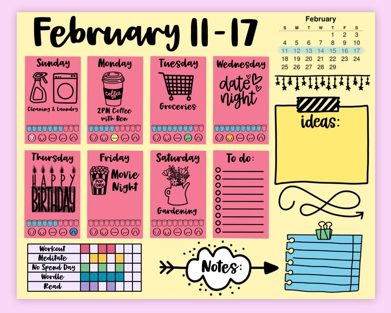Procreate Calendar Planner Journal Stamp Brush Bundle! 530 Procreate ...