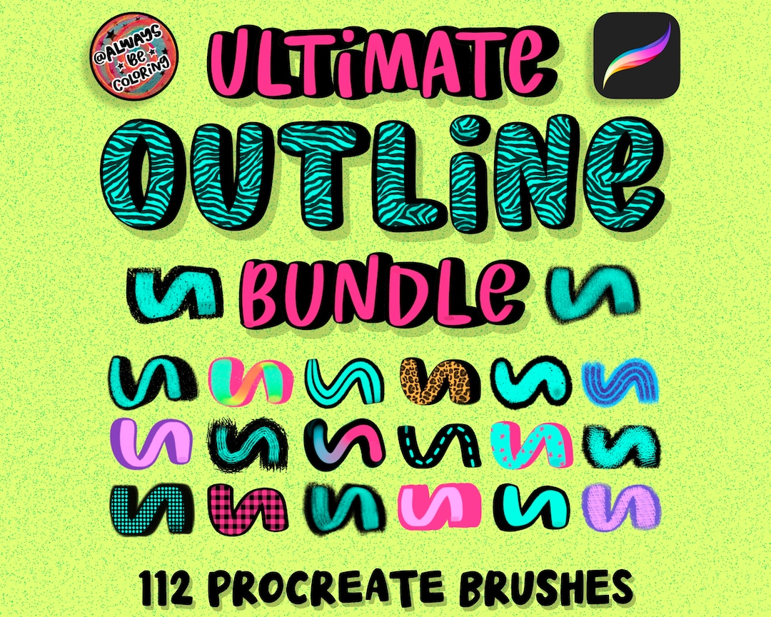 Procreate Ultimate Outline Bundle! 112 Awesome Procreate Brushes for ...