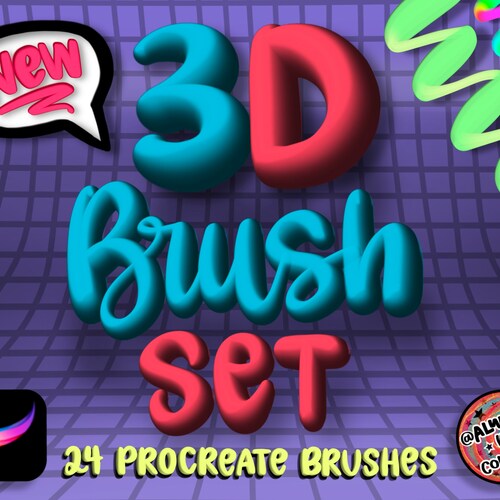 24 Awesome 3D Procreate Brushes for Lettering Illustration - Etsy