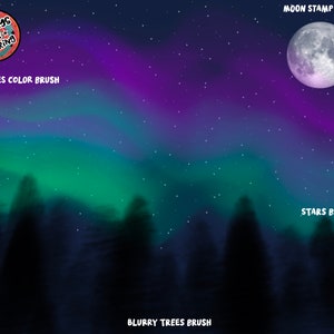 90 Northern Lights Procreate Brushes for Lettering, Illustration ...