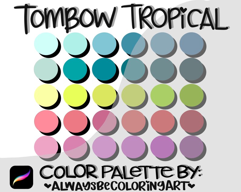 INSTANT DOWNLOAD Custom Tropical Color Palette and PDF Color | Etsy