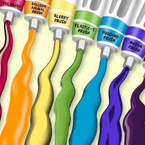 75 Shiny Glossy 3D Procreate Brushes! Three Dimensional Digital ...