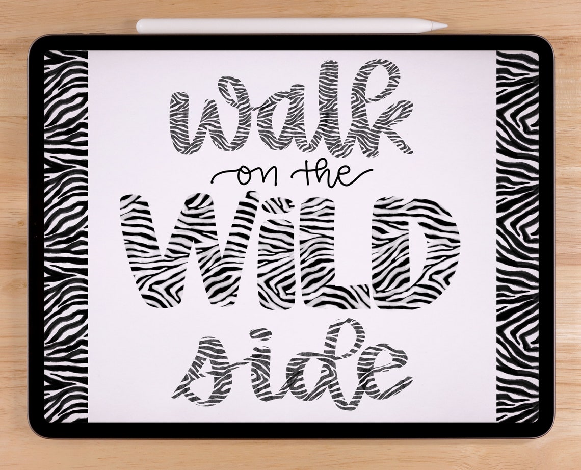 6 Zebra Print Procreate Lettering Brushes! Animal Print Brushes ...