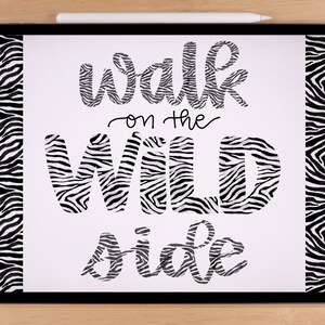 6 Zebra Print Procreate Lettering Brushes! Animal Print Brushes ...