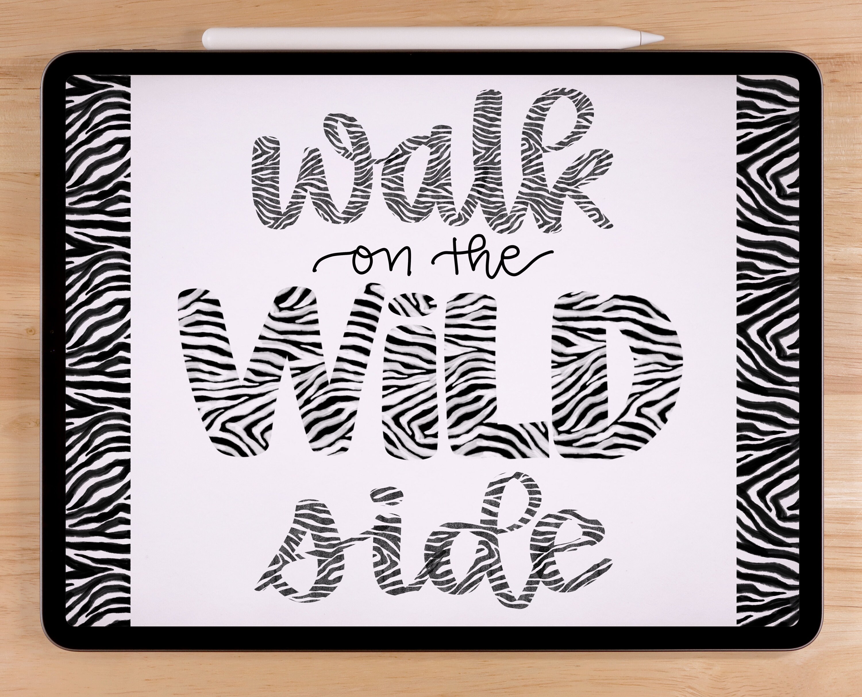 6 Zebra Print Procreate Lettering Brushes! Animal Print Brushes ...