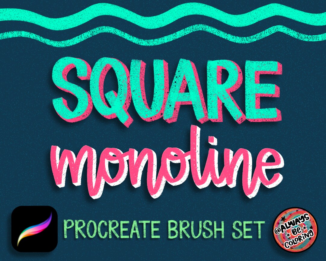 10 Procreate Square Monoline Brushes Lettering Brushes - Etsy