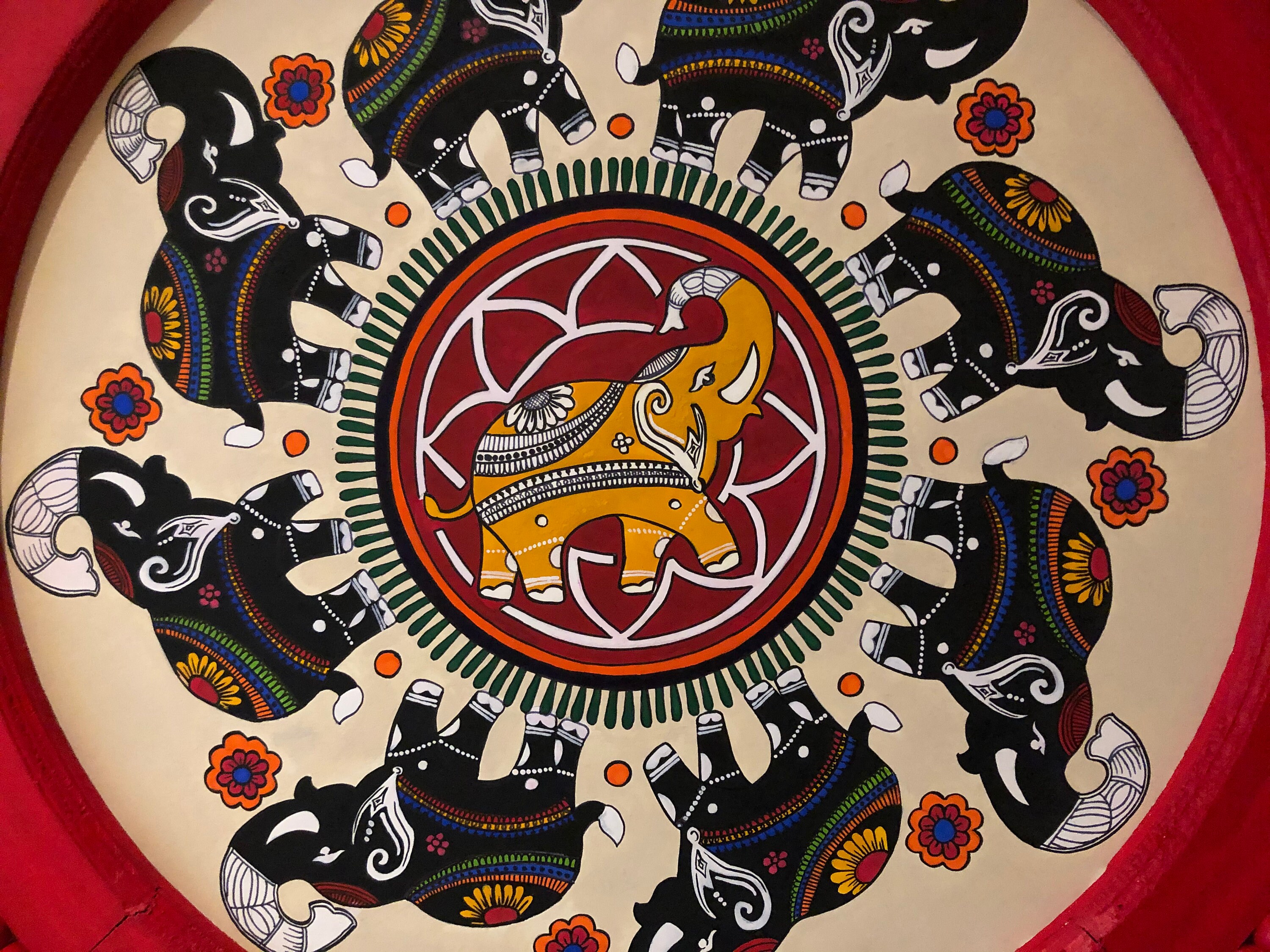 Folk Art Elephant - Etsy