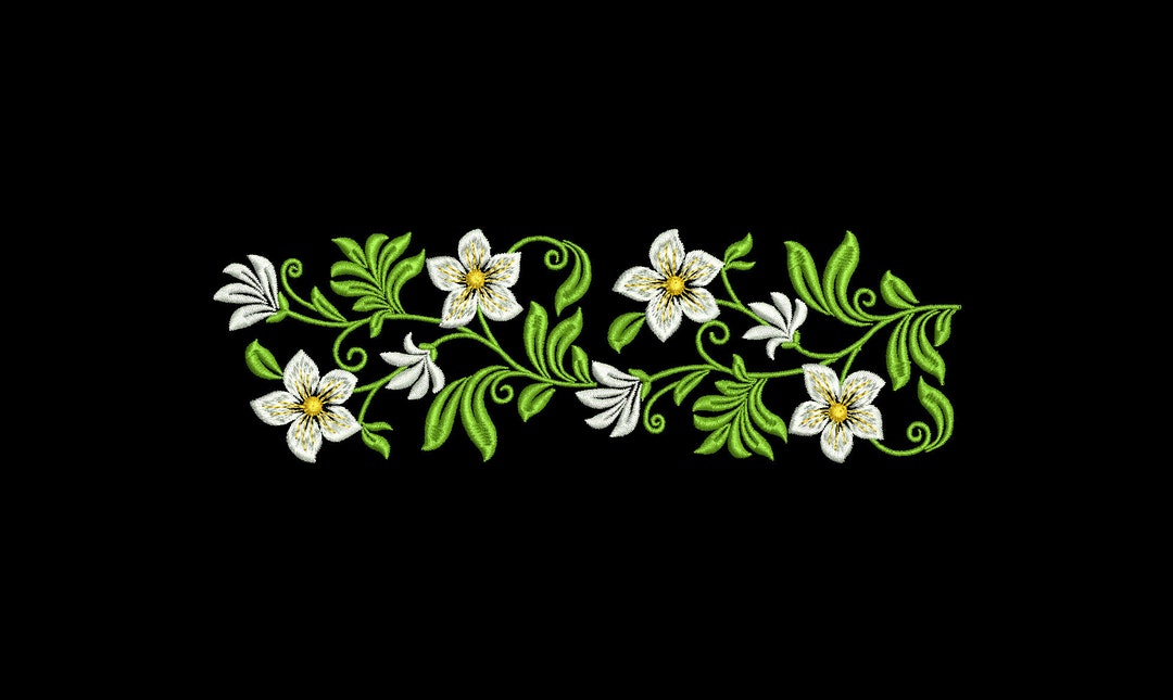 Endless Floral Border Machine Embroidery Design. 4" Hoop Design. - Etsy
