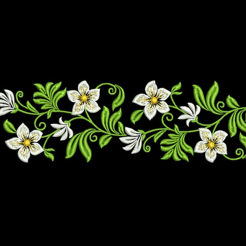 Endless Floral Border Machine Embroidery Design. 4 Hoop - Etsy
