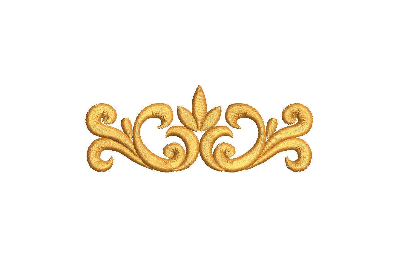Golden Floral Border Machine Embroidery Design - Etsy