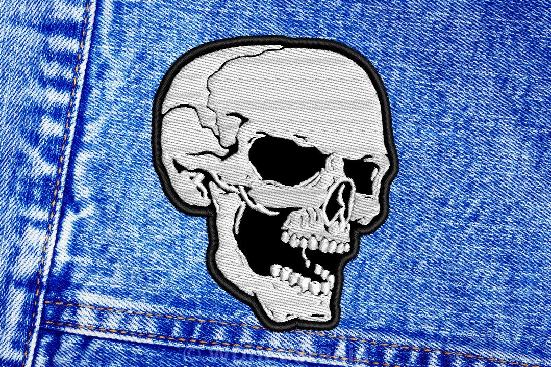 Skull Embroidered Patch. Sew on Patch. - Etsy