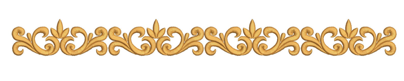 Golden Floral Border Machine Embroidery Design - Etsy