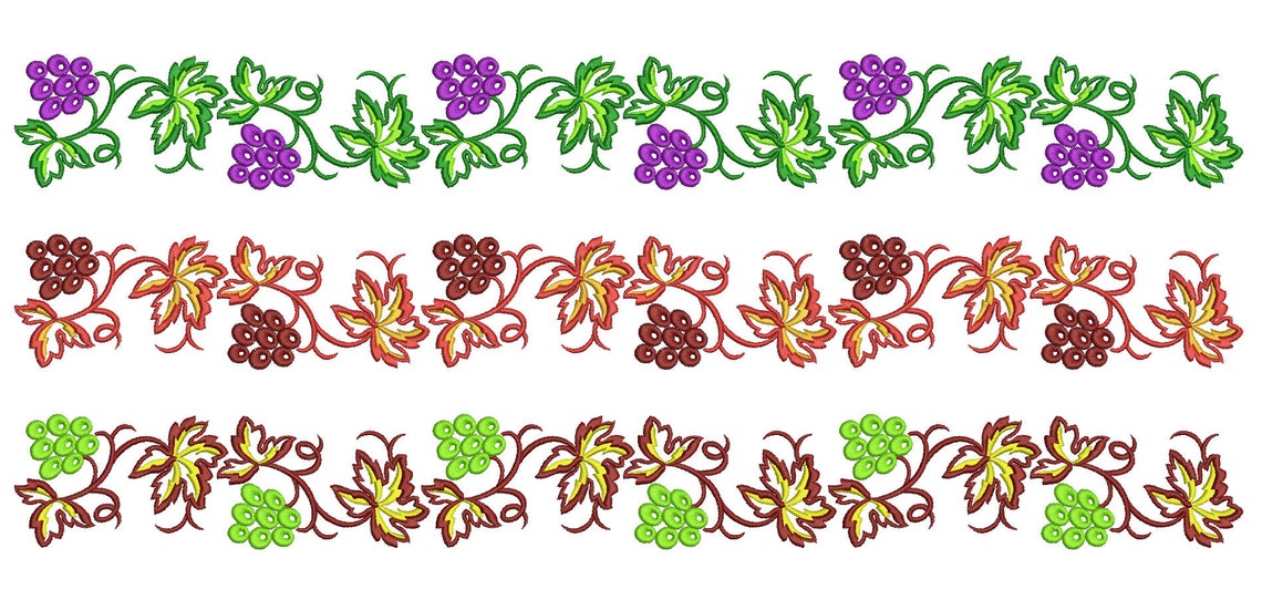 Grapevine Endless Border Machine Embroidery Design - Etsy