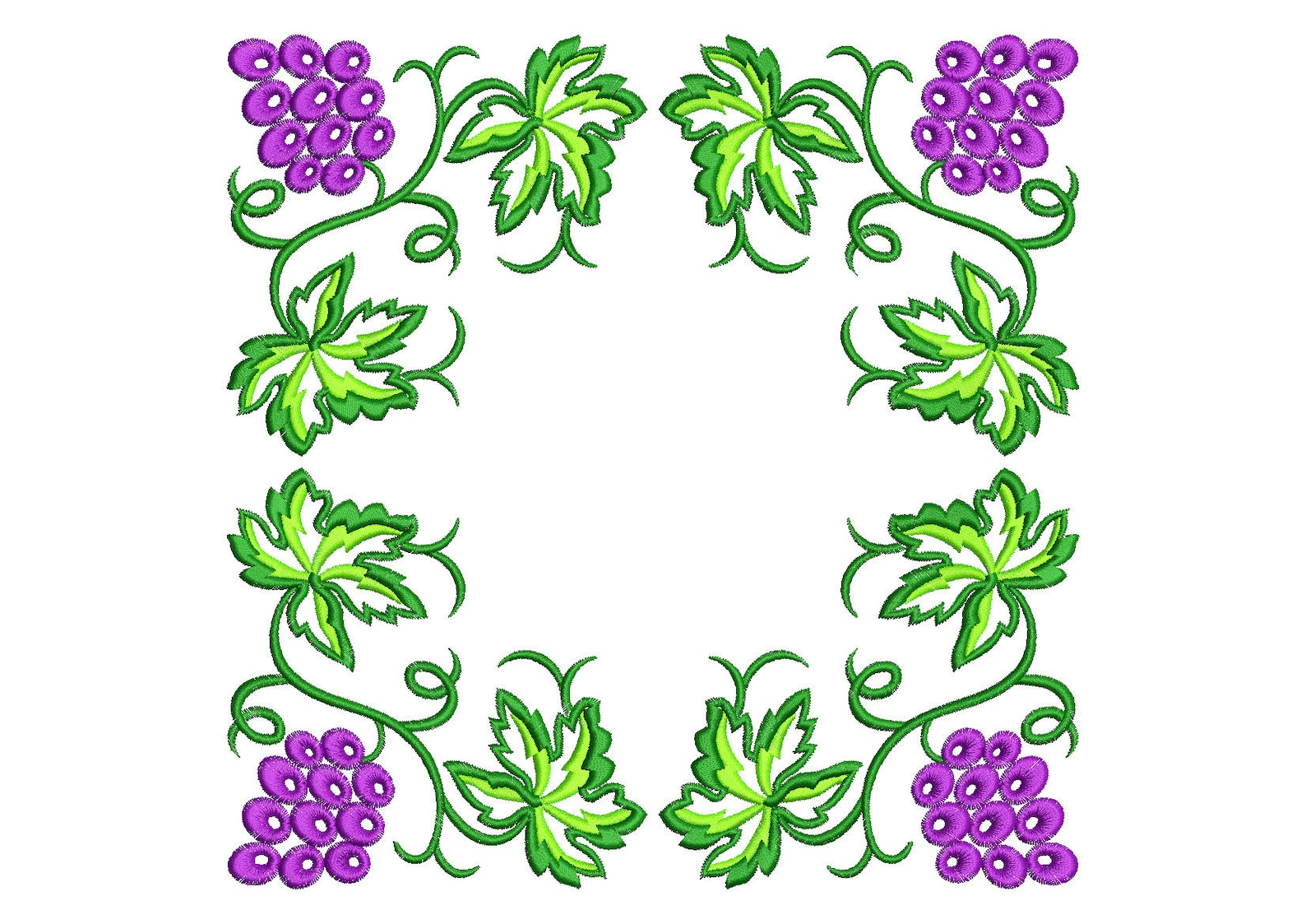 Grapevine Corner Machine Embroidery Design - Etsy