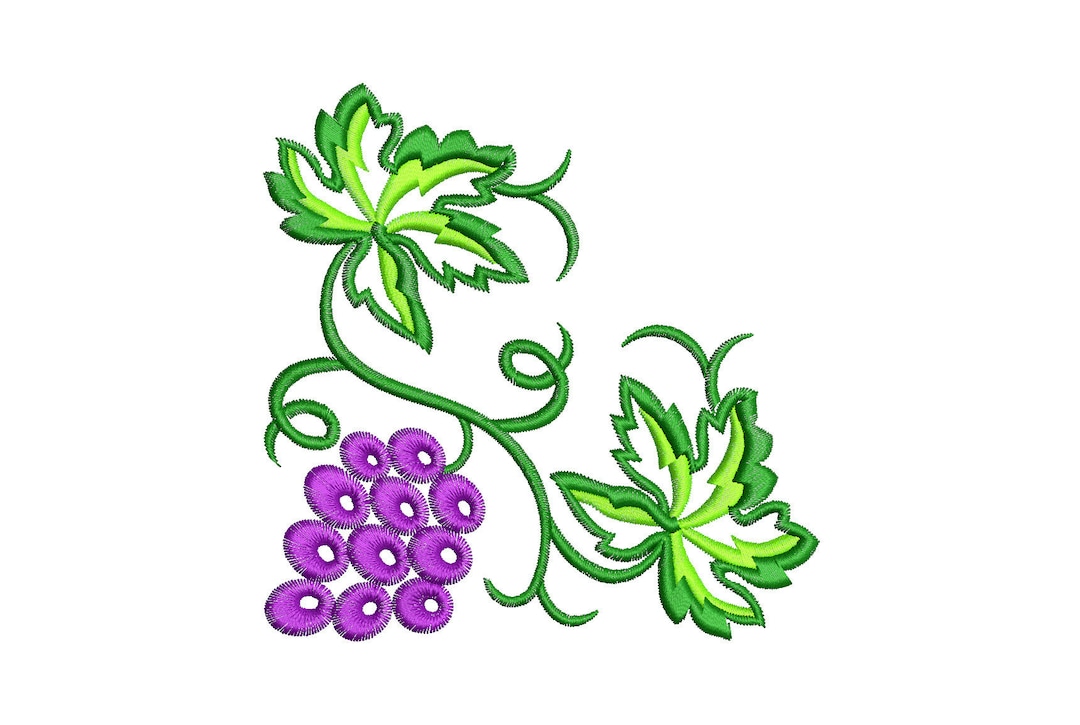 Grapevine Corner Machine Embroidery Design - Etsy