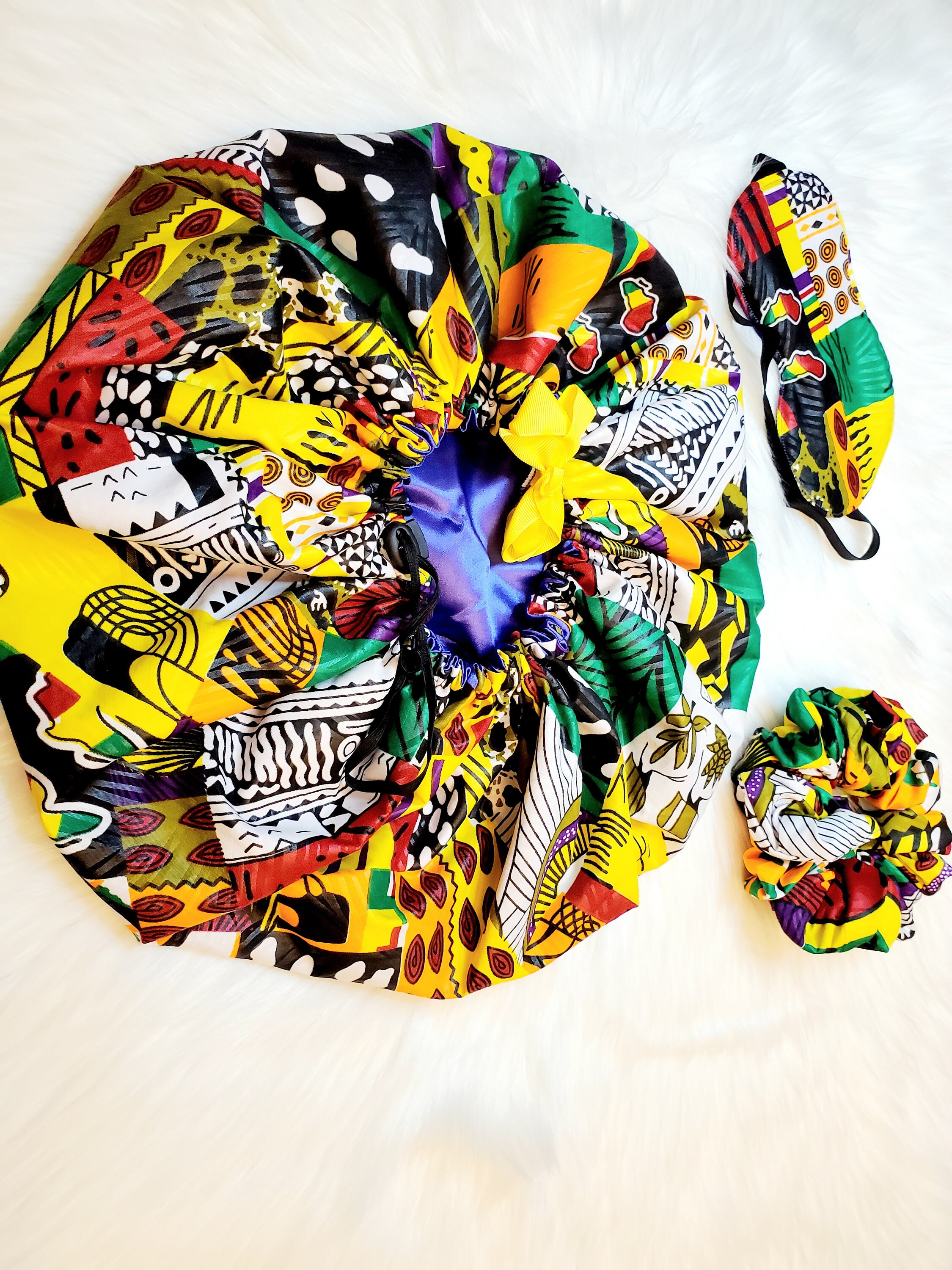 Afro Collage Satin Lined Bonnet - Etsy