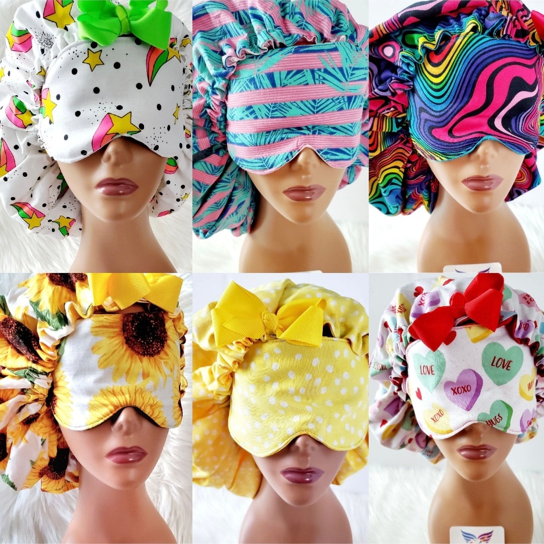 Women & Girl's Satin Lined Bonnets/sleep Masks - Etsy