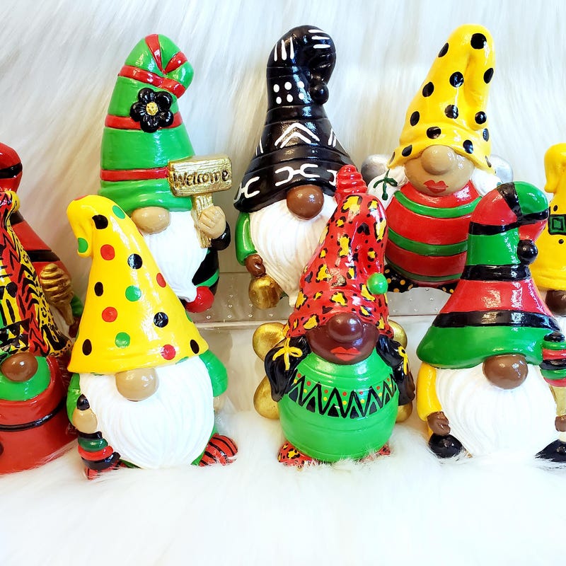 Hand Painted Black Gnomes - Etsy
