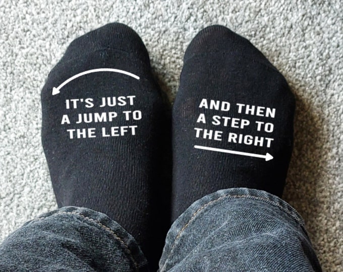 Musical Socks, It's Just A Jump to the Left Socks, Time Warp Printed ...