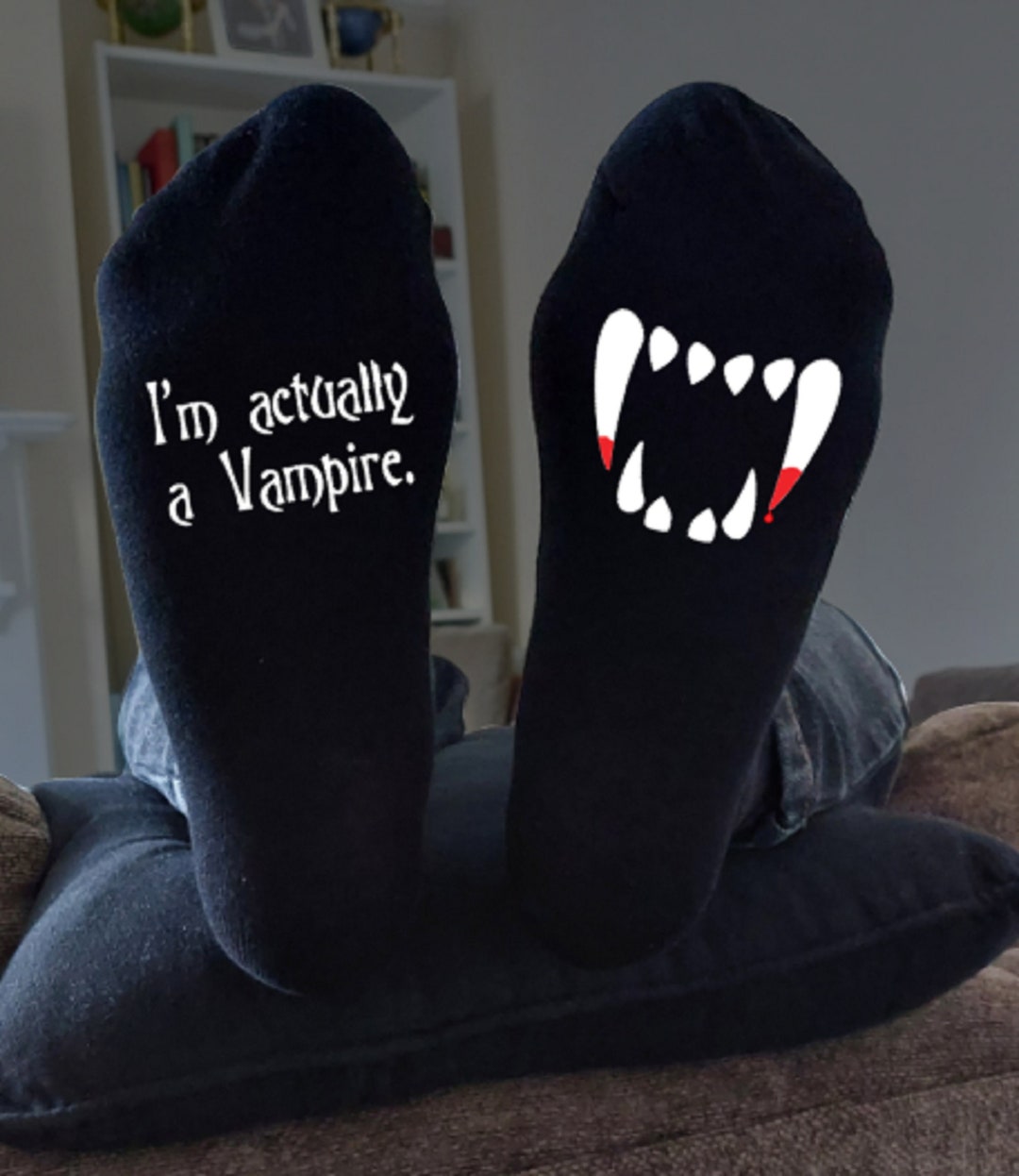 Vampire Socks, I'm Actually A Vampire Halloween Socks - Etsy